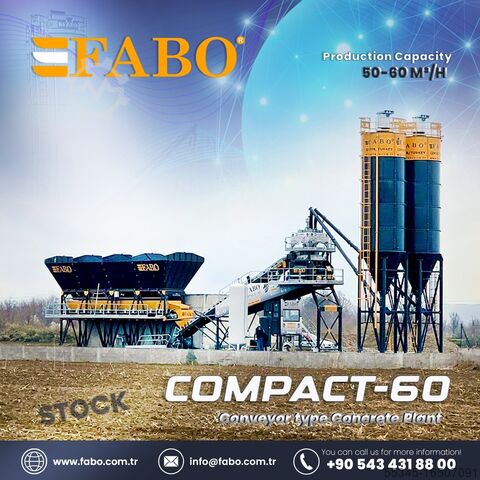 60 M3 Stacionarna fabrika za mešanje betona
FABO Centrale à Béton Compact-60 Centrale à béton fixe
