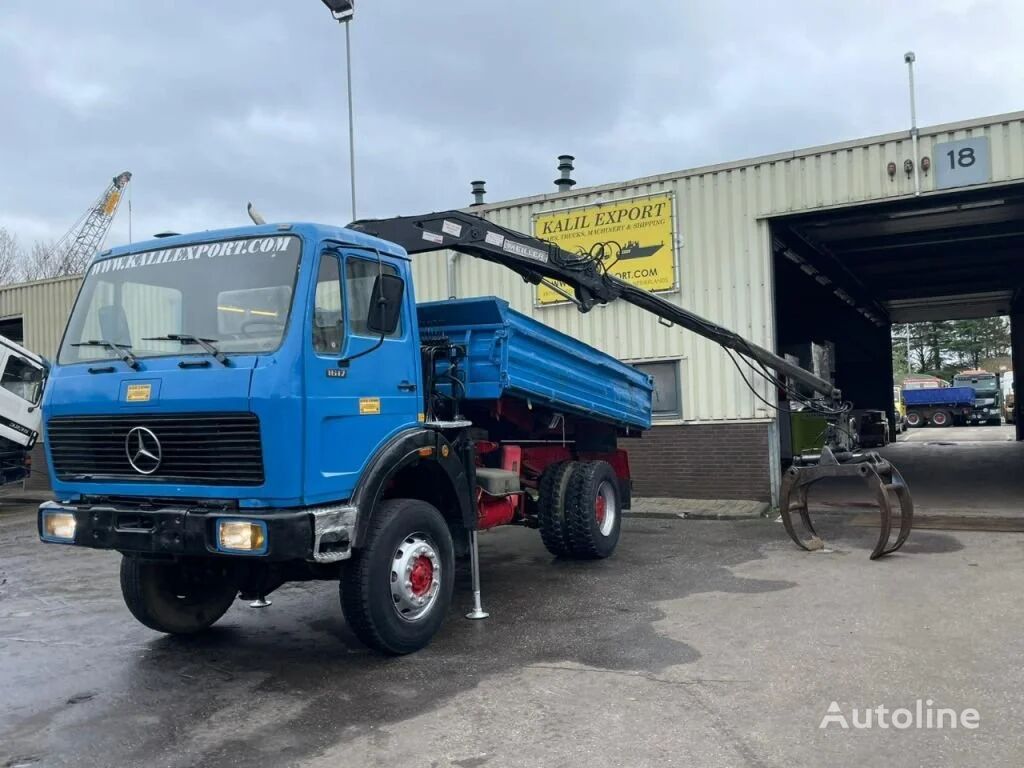 Mercedes-Benz 1617 Kipper 4x4 Meiller Timber Crane Big Axle Good Condition kiper