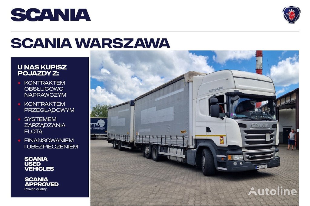 Scania 6x2MLB kamion sa klizna zavesa cerada + prikolica sa kliznom ceradom