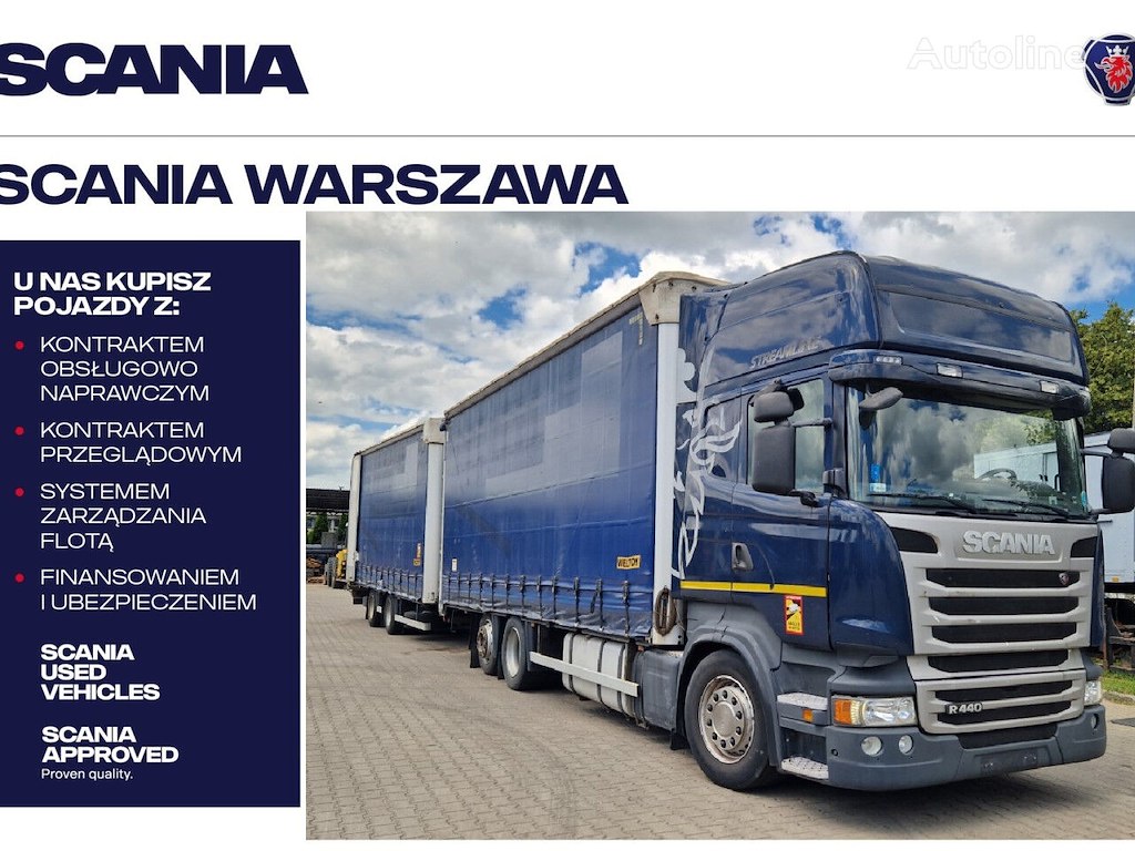 Scania R 440 LB6x2MLB kamion sa klizna zavesa cerada + prikolica sa kliznom ceradom