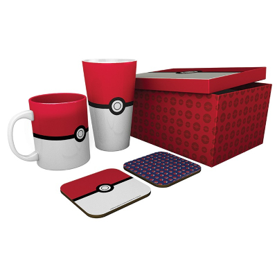 Poklon set - Šolja, čaša i 2 podmetača, Pokemon, Pokeball