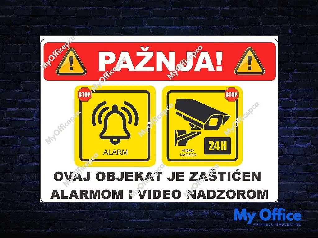 Nalepnica alarm i video nadzor,A5 formata