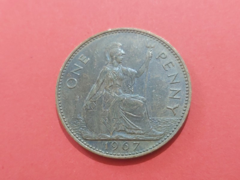 Britanija - 1 penny 1967 god