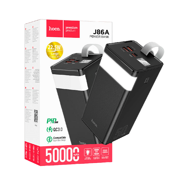 hoco. Power bank 50000mAh, Micro-USB / Tipe-C 18W - J86A Powermaster