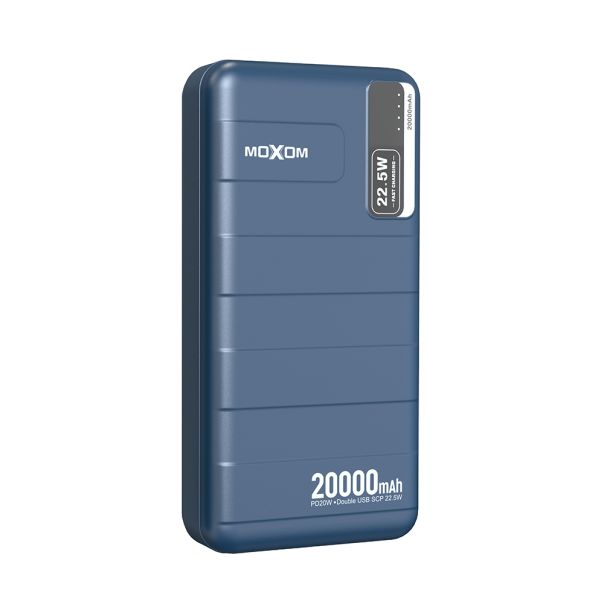 MOXOM Power bank MX-PB58 20000mAh LCD PD 20W SCP 22.5W, plava