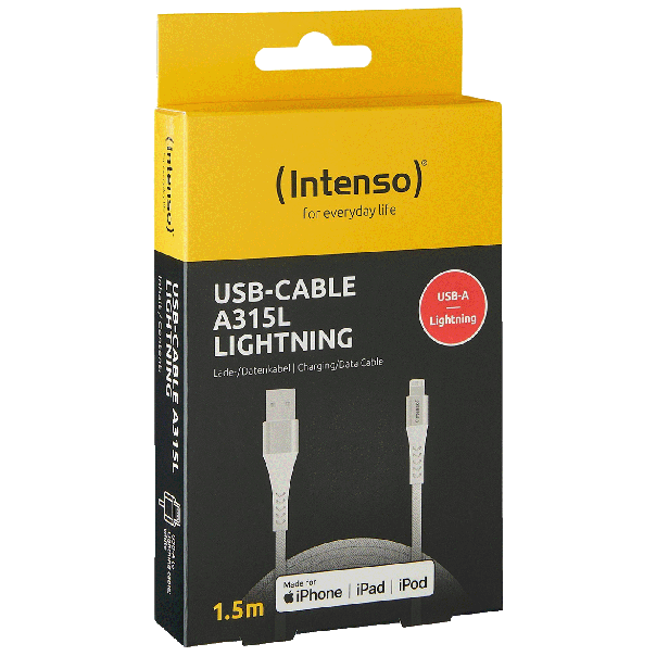 INTENSO USB kabl A315L, USB - A to Lightning, 1.5 m