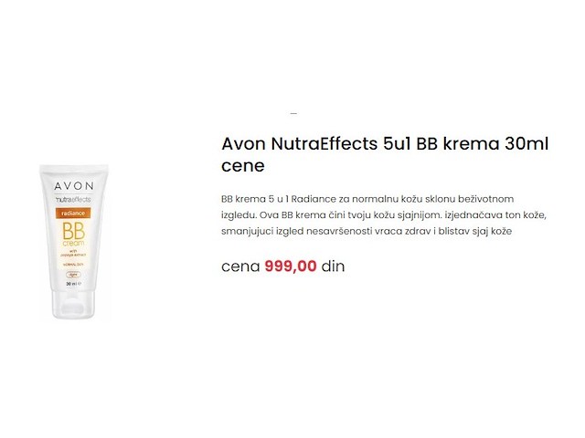 NutraEffects 5u1 BB krema Avon