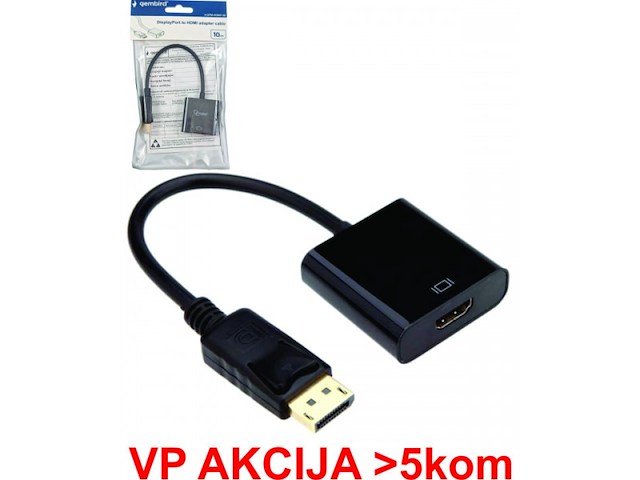 A-DPM-HDMIF-08 ** Gembird DisplayPort v1 to HDMI adapter cable, black(alt A-DPM-HDMIF-002)(239)