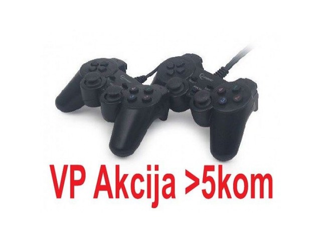 JPD-UDV2-11 ** Gembird USB 2.0 double analog vibration gamepad black (639)