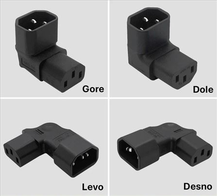 Adapter za kabal napajanja pod uglom IEC C13/C14