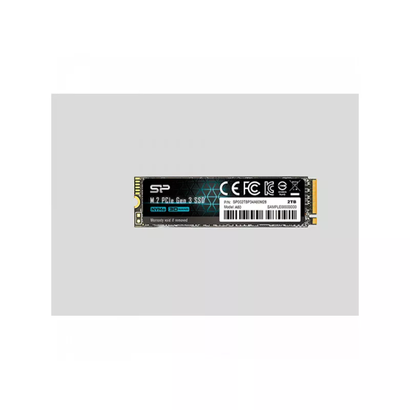 SSD M.2 NVMe Silicon Power A60 Gen 3 256GB, 2100MB/s/1200MB/s SP256GBP34A60M28