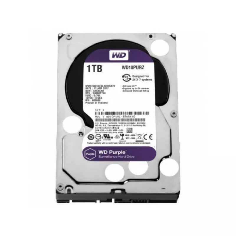 HDD WD 1TB WD10PURZ SATA3 64MB Caviar Purple