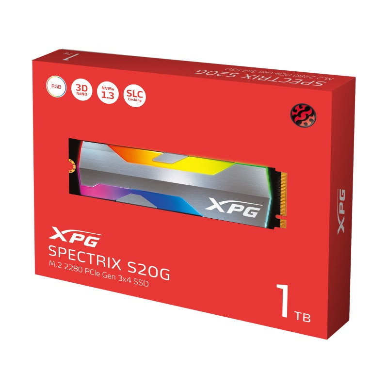 A-DATA 1TB M.2 PCIe Gen3 x4 XPG SPECTRIX S20G RGB ASPECTRIXS20G-1T-C SSD