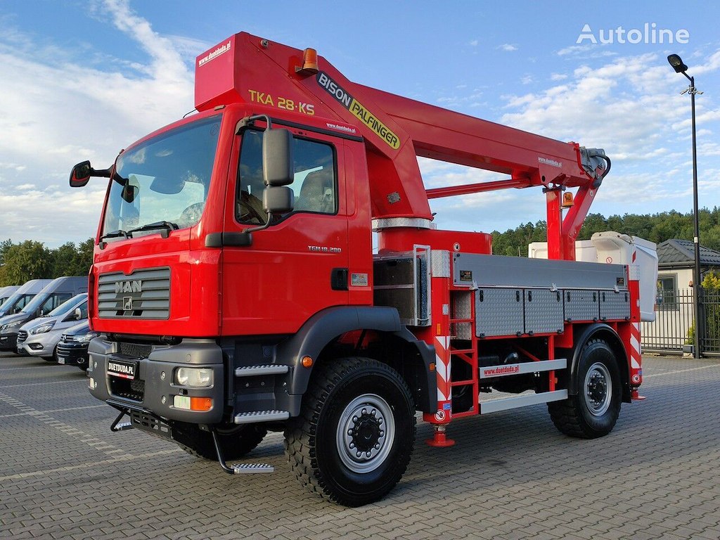 MAN TGM 18.280 4x4 Zwyżka Bison Palfinger TKA 28 Podnośnik Koszowy auto dizalica s korpom