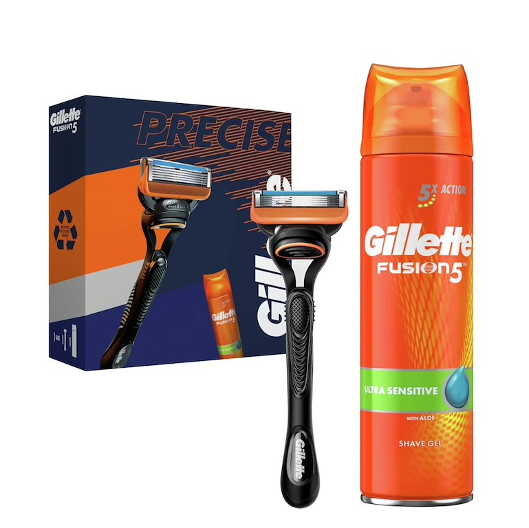 GILLETTE FUSION SET (FUSION BRIJAČ+FUSION ULTRA SENSITIVE GEL 200ML)