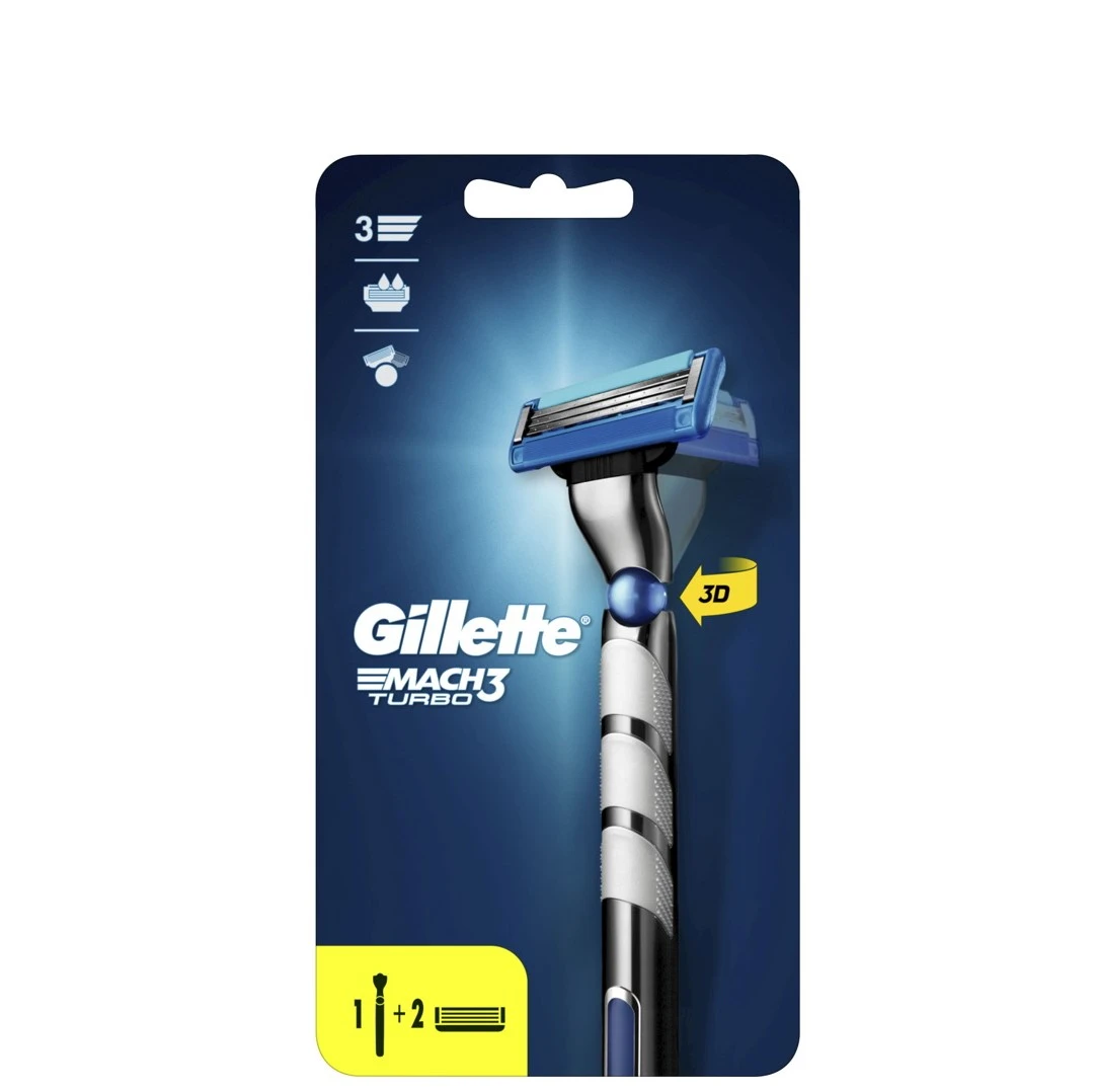 GILLETTE BRIJAČ MACH 3 TURBO + DOPUNE 2 KOM