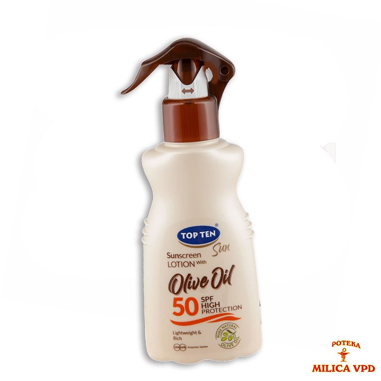 TOP TEN Sun Olive Oil losion u spreju, sa SPF 50+ 180 ml