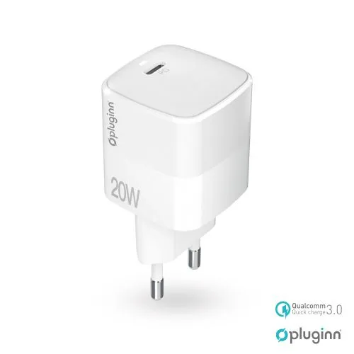 Kucni punjac Pluginn PI-D61S, PD3.0, PPS, 20W sa PD iPhone lightning kablom beli CE