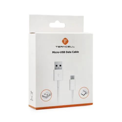 USB Data kabl Teracell Plus 2.4A micro USB beli 2m