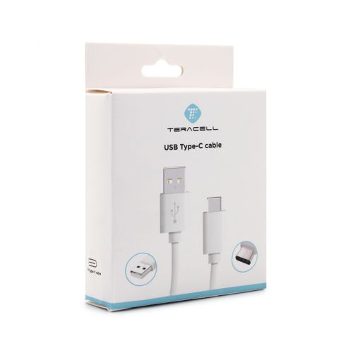 USB Data kabl Teracell Plus 2.4A Type C beli 2m