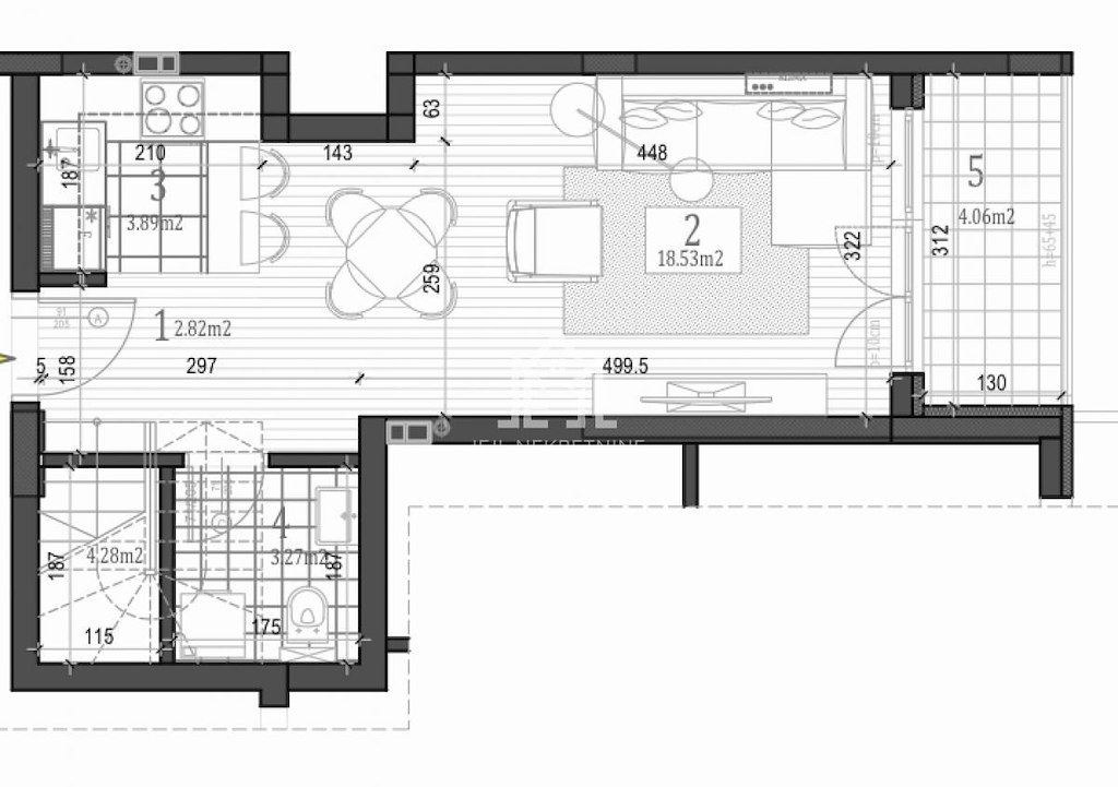 Trosoban stan, 72m2, Duplex