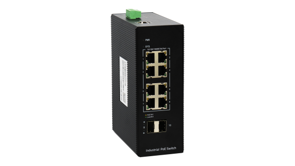 BDCOM IES200-V25-2S8P 8-Port Gigabit PoE+ 2-Port Gigabit SFP L2+ Managed PoE Industrial Switch