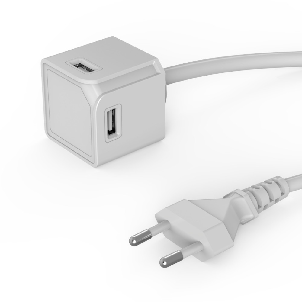 ALLOCACOC USB Powercube White 10464WT/EUEUMC, 1.5m USB Produžni Kabl