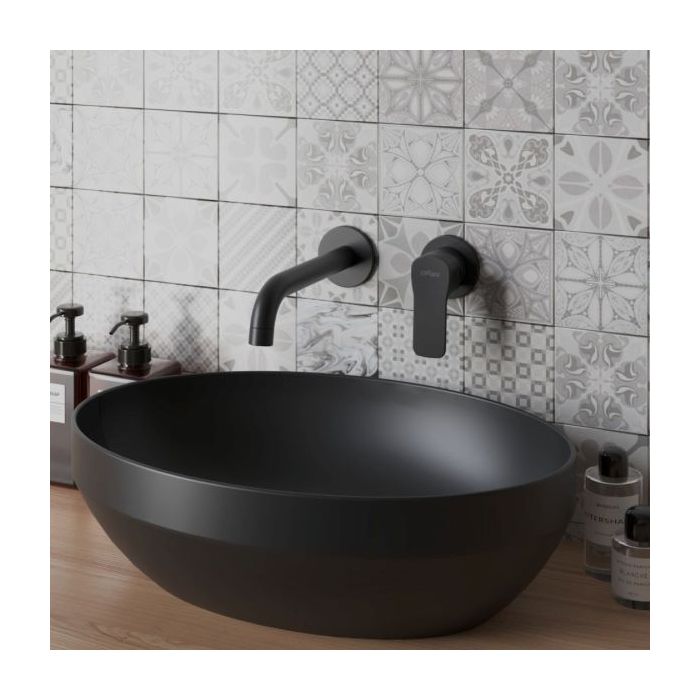 AXA Decus Oval lavabo crni mat 50x35 cm