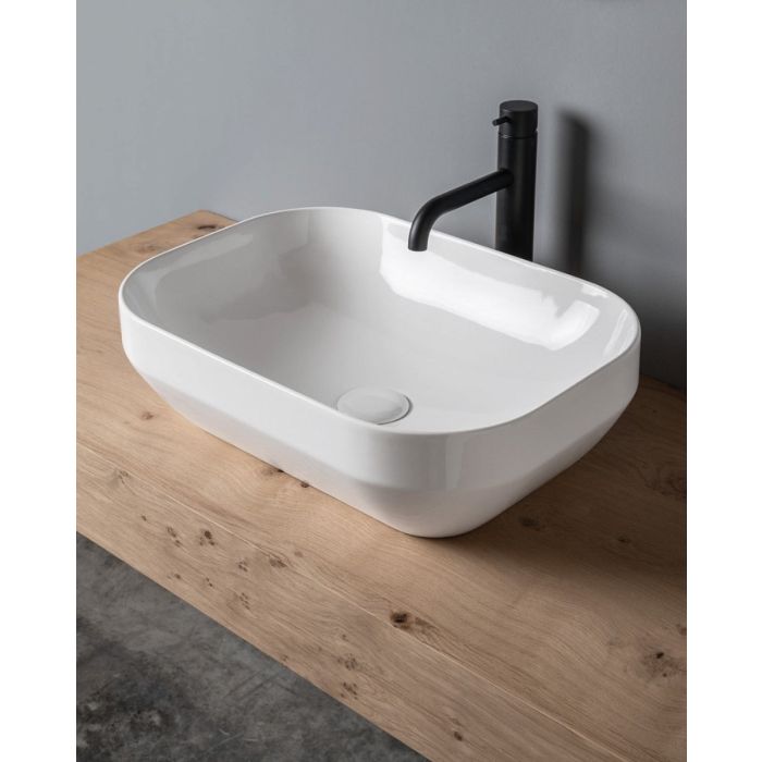 AXA Decus Square lavabo BELI sjaj 50x35 cm