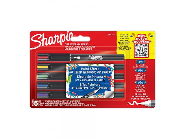 SHARPIE AKRILNI MARKER SET 1/5 ČETKICA VRH