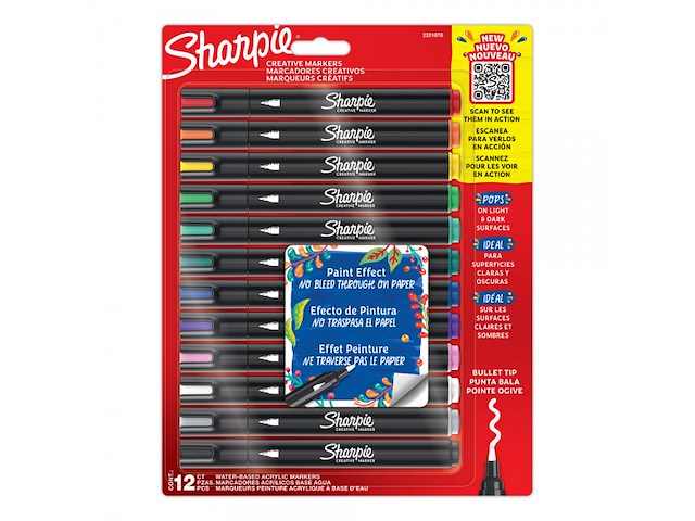 SHARPIE AKRILNI MARKER SET 1/12 OBLI VRH