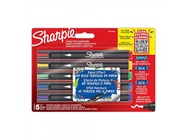 SHARPIE AKRILNI MARKER SET 1/5 OBLI VRH