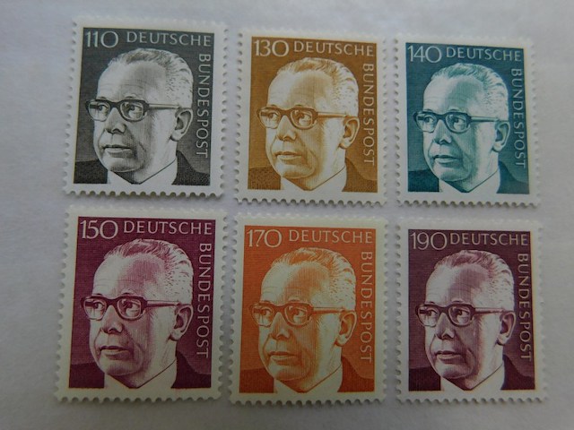 DEUTSCHE BUNDESPOST 1972 KOMPLET ČISTA SERIJA