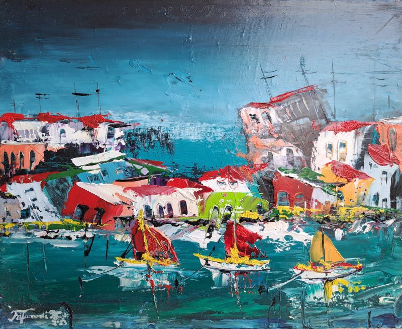 Sicilija 11, Duško Trifunović, 40×50 cm, ulje na platnu, sertifikat, 220 eura