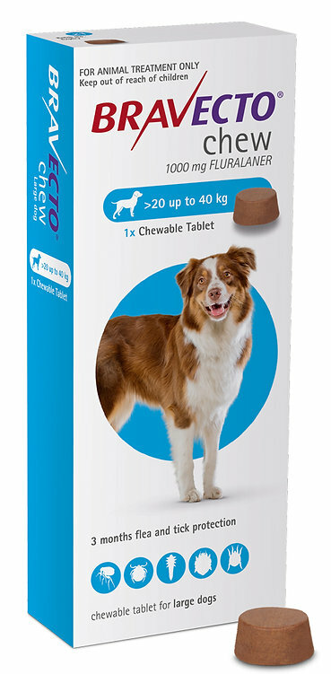 Intervet Bravecto Tableta Za Zvakanje Za Pse 20-40Kg 1000Mg