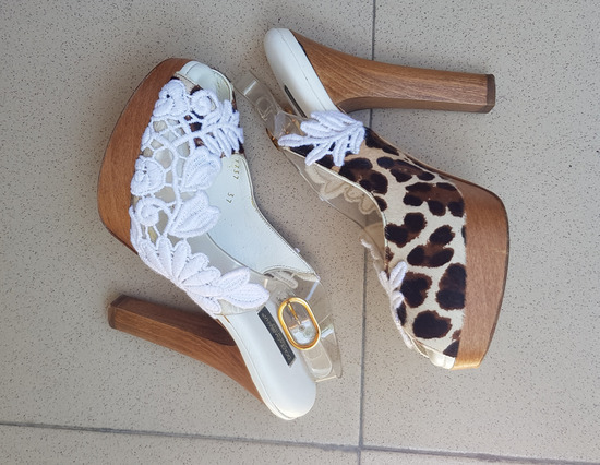 Dolce&Gabbana Leop.Pony, PVC, Lace Slingback, or