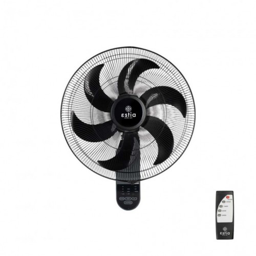 Zidni ventilator 45cm, ac motori i tajmer 75w crni estia es06-21177