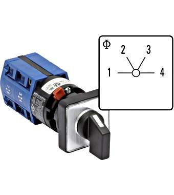 Grebenasta sklopka, 1-2-3-4/1P/10A,na vrata,centralno učvrš.
nazivna struja: 10A, AC21a: 10A [440V AC] | AC3: 2.2kW [3x400V AC] | AC23a: 3kW [3x400V AC], pozlaćeni kontakti, vijčane priključne st...