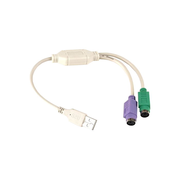 LINKOM adapter USB 2.0 na 2 x PS/2 Adapter, USB A 2.0, 2x PS/2 ženski, Bela