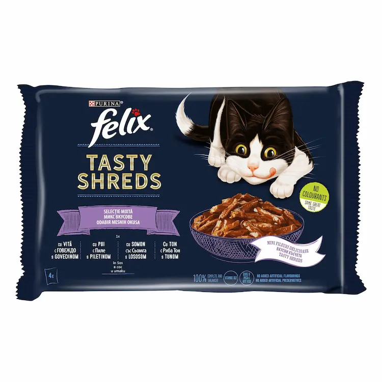 Felix Cat Tasty shreds sos mix 4x80g
