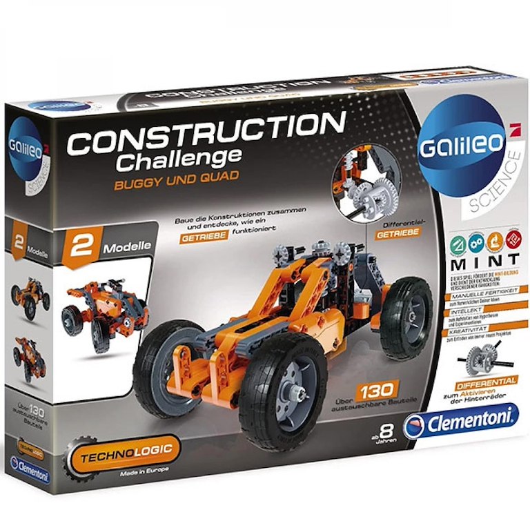 CLEMENTONI CONSTRUCTION CHALLENGE BAGGY I QUAD KREATIVNI SET