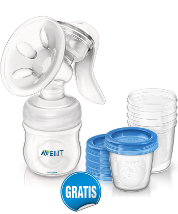 Avent Ručna Pumpica za Izmazanje + Gratis Via Šolje 180ml sa Poklopcima (5kom) SCF330/20/619