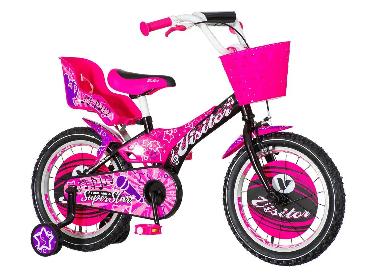 Visitor Super Star Kids Bicikl za devojčice, 16"/10", Roze