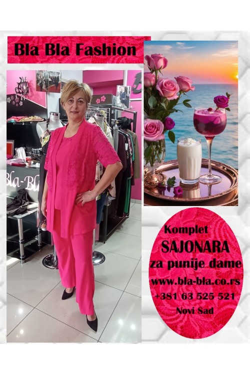 Komplet Sajonara Pink Trodelni Za Punije Dame