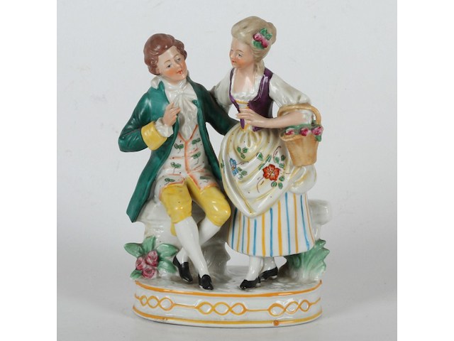 Vintage Viktorijanska Porcelanska figura - Par u ljubav