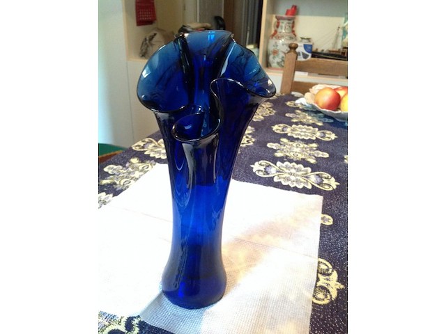 Vaza kobaltno plava murano staklo