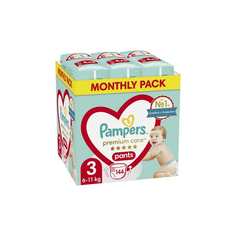 PAMPERS Pelene Monthly pack Premium Pants, Veličina 3, pakovanje od 144 komada