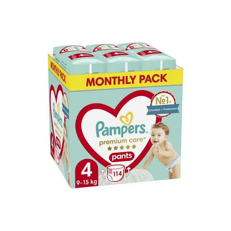 PAMPERS Pelene Monthly pack Premium Pants, Veličina 4, pakovanje od 114 komada