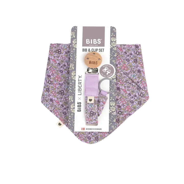 BIBS Liberty Set portikla i lančić, Chamomile Lawn Violet Sky