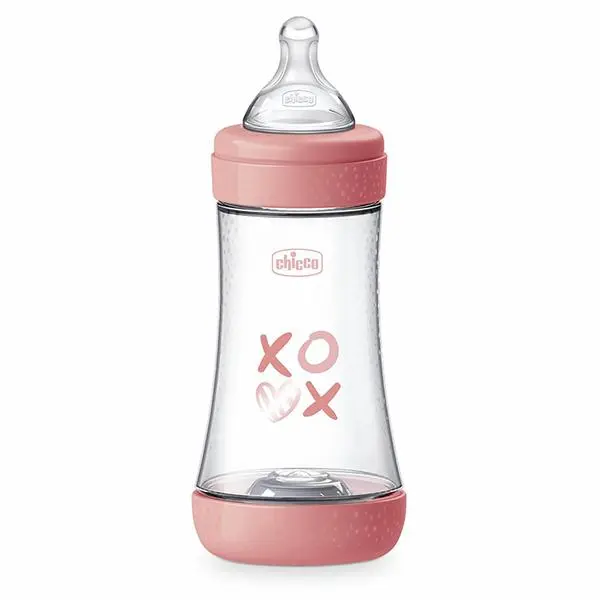 Chicco P5 Plastična flašica za devojčice, 240ml, Roze